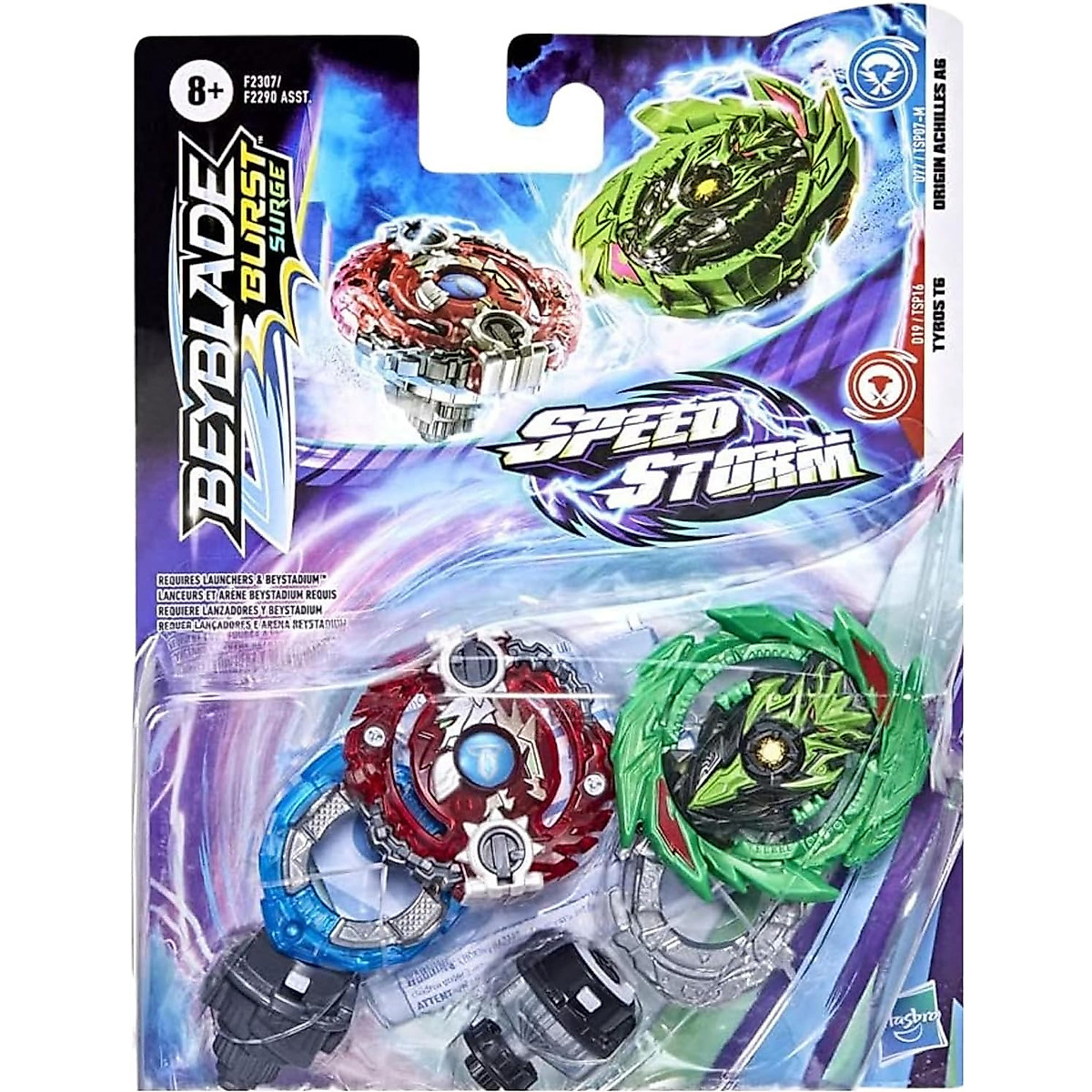 Hasbro Beyblade Burst Surge Speed Storm Twin Pack Origin Achilles A6 and Tyros T6