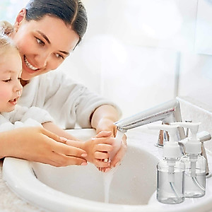 4 Pieces Transparent Travel Pump Bottles Lotion Dispenser Mini Travel Plastic Foamer Bottle Clear Pump Dispenser for Cleaning, Cosmetics Packaging, Shampoo