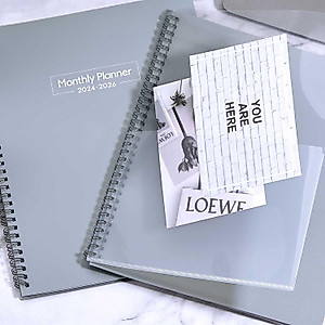 2024-2026 Monthly Planner - Monthly Planner from July 2024 to June 2026, Monthly Planner 2024-2026, 9'' x 11'' Grey