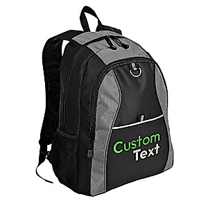 Personalized Contrast Honeycomb Backpacks, Grey - Your Name - Customized Embroidery Backpack for College, Business
