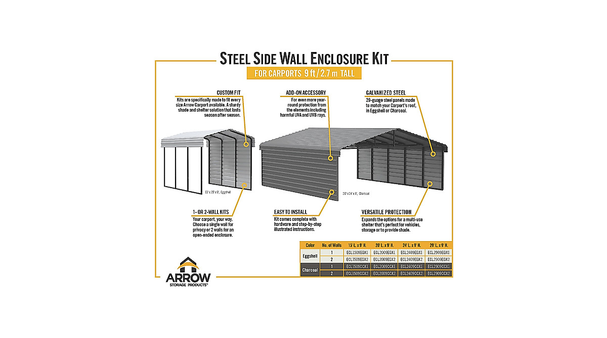 Arrow Carports Steel Carport Kit - Durable & Stylish