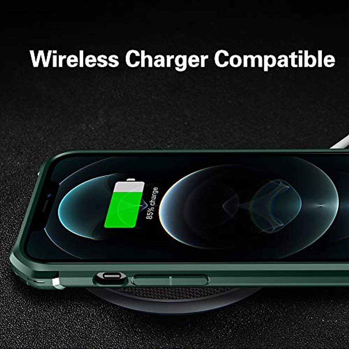 PTUONIU Heavy Duty Case Compatible with iPhone 12 Pro Max 6.7 inch Case 2020, [Scratch-Resistant] [Military Grade Protection] Hard PC + Flexible TPU Frame, for iPhone 12 Pro Max, Midnight Green