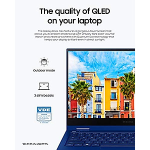 Samsung Galaxy Book Flex 13.3” Laptop|QLED Display and Intel Core i7 Processor|8GB Memory|512GB SSD|Long Battery Life and Bluetooth-Enabled S Pen|(NP930QCG-K01US),Royal Blue