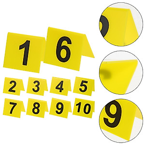 Hemoton 10pcs Evidence Markers Crime Scene Marker Tents 1-10 Table Number Tents for Halloween Party Decorations Yellow
