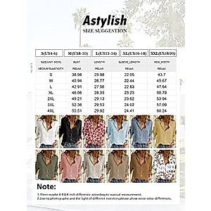Astylish Ladies Long Sleeve V Neck Blouses Linen Button Down Polo Shirts Work Clothes for Women Office Light Green Medium