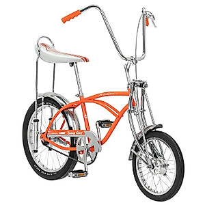 Schwinn Classic Krate Kids Bike, for Boys and Girls Age 6+ Year Old, Iconic Sting-Ray Frame & Springer Fork, Vintage High-Rise Ape Handlebar, Banana Seat, Orange Krate