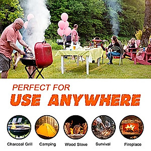 Quantfire Fire Starter-Pack of 144 Charcoal Fire Starters for Campfires, Chimney, Grill Pit, Fireplace, BBQ & Smoker