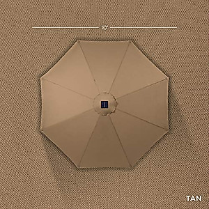 Best Choice Products 10ft Solar Powered Aluminum Polyester LED Lighted Patio Umbrella w/Tilt Adjustment and UV-Resistant Fabric, Tan