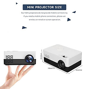 Mini Portable Projector, 1920x1080P, 800:1 LED Mini Projector with 30000H Lamp Life and HDR High Dynamic Technology, Movie Projector for U Disk, Computer, DVD, etc.(US-Plug)