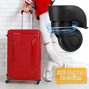 Silkfly 4 Pcs Luggage Wheels Replacement Travel Suitcase Caster Wheels Mute Bearing Swivel Wheel with Screw Replacement Left and Right Wheels for Luggage