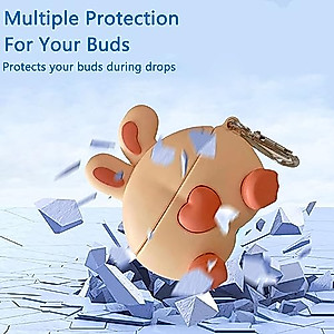 SKPY 3D Cartoon Rabbit Silicone Fashion Protective Case Cover Compatible with Sony WF-1000XM4 with Carabiner for Boys Girls Womens Mens Teens