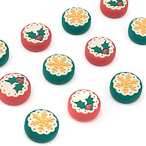GeekShare Christmas Theme Thumb Grip Caps,Compatible with Nintendo Switch/OLED & Switch Lite,Soft Silicone Joystick Cover-4PCS
