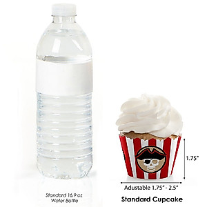 Big Dot of Happiness Beware of Pirates - Pirate Birthday Party Decorations - Party Cupcake Wrappers - Set of 12