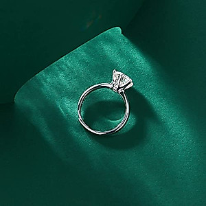 Musgogo Moissanite Wedding Engagement Rings for Women, 1 Carat Adjustable Wedding Jewelry for Bride 925 Sterling Silver with 18K White Gold Plated Band Promise Ring for Her D Color VVS1 Gift Boxed