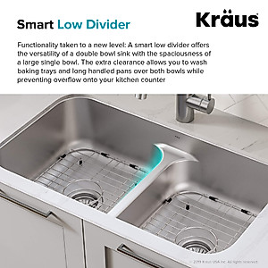 KRAUS KCA-1200 Ellis Kitchen Combo Set with 33-inch 16 Gauge Undermount Kitchen Sink and Bolden 18-inch Pull-Down Commercial Style Kitchen Faucet, Spot Free Stainless Steel Finish