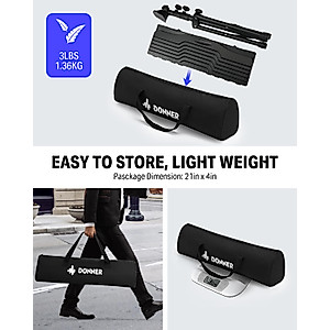 Donner Sheet Music Stand with Light, DMS-1 Portable Metal Music Stand, Tabletop Music Book Stand for Guitar, Ukulele, Violin Players