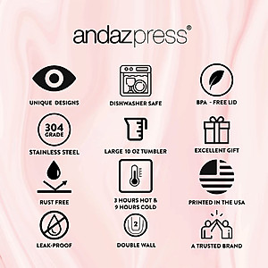 Andaz Press Personalized Kids Tumbler Dinosaur Kids Stainless Steel Water Bottle with Leakproof Flip Lid- 10oz BPA-Free Tumbler For Boys, Girls, Students, Birthday Party Favors Gifts, 1-Pack