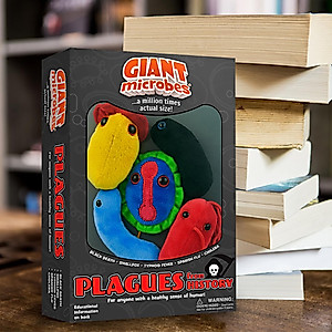 GIANTmicrobes Plagues from History Gift Box - Learn about Plagues and Pandemics with this 5-piece box set of plush microbes. Unique Educational Gift for Friends, Family, Scientists, Students, Healthcare workers and History Buffs