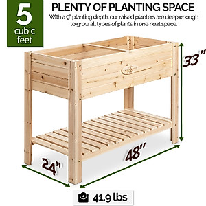 Boldly Growing Cedar Raised Planter Box with Legs – Elevated Wood Raised Garden Bed Kit – Grow Herbs and Vegetables Outdoors – Naturally Rot-Resistant - Unmatched Strength Lasts Years (4x2)