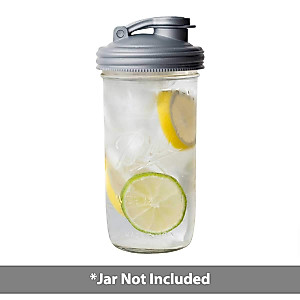 reCAP Mason Jars Pour Lid | Wide Mouth | Multi-Color | Leak-Proof Seal | 4-Pack | USA Made Mason Jar Accessories | Jar not Included