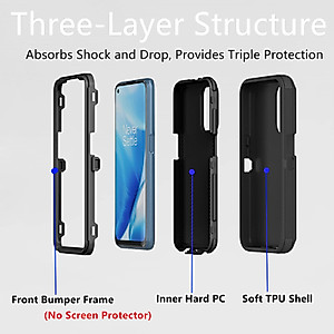 TIOZOLY for Oneplus Nord N200 5G Case, Heavy Duty Protective Case Dustproof Shockproof Protection 3 in 1 Rugged Phone Cover for Oneplus Nord N200 5G (Black)