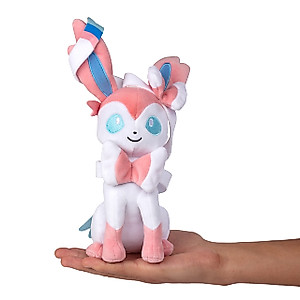 Pokemon 8" Eevee & Sylveon Plush Stuffed Animal Toys, 2-Pack - Eevee Evolution - Officially Licensed - Gift for Kids - 2+