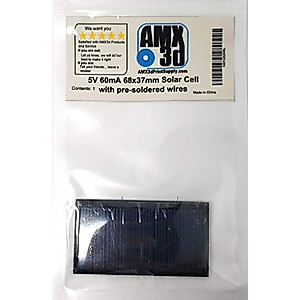 5V 60mA 68x37mm Micro Mini Power Solar Cells for Solar Panels - DIY Projects - Toys - 3.6V Battery Charger