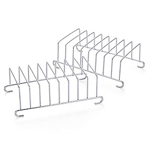 Cabilock 2pcs Stainless Steel Toast Slice Holder 8 Slot Toast and Bread Rack Serving Food Breakfast Stand Cooking Air Fryer Food Serving Dish 15.5X8.5X1.8CM,Silver,HYFLQ54ZA8G203ZEV515IQ