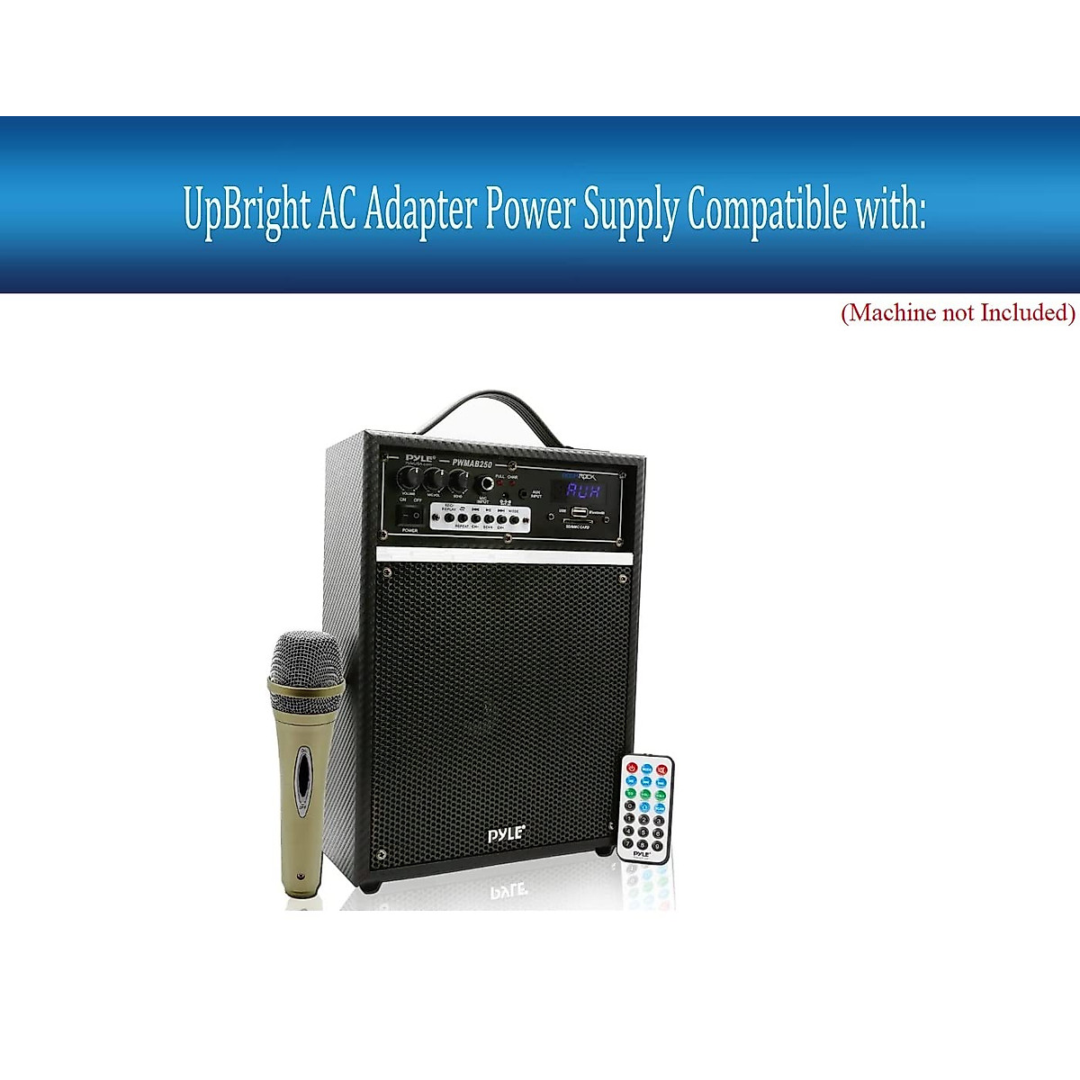 UpBright 9V AC Adapter Compatible with Pyle PWMAB2 PWMAB250 Boom Rock BoomRock Bluetooth Portable PA Speaker Karaoke System PWMAB250BK PYLPWMAB250BK PWMAB250RD DC 9 V 1.5A Power Supply Battery Charger