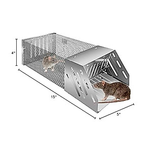Humane Mouse Trap,Combined Automatic Continuous Rat Traps Cage, Extended Metal Rat Trap,Sensitive Pedal Trigger, Easy to Set Mice Catcher for Indoor and Outdoor
