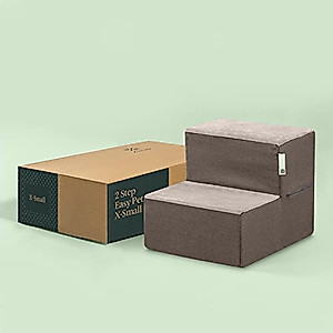 ZINUS Easy Pet Stairs / Pet Ramp / Pet Ladder, X-Small, Sand