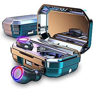 SMLLDFC Digital Display Touch-Control Wireless Bluetooth Earbuds in Ear Light-Weight with Microphone Sports Waterproof Long Battery Life Headphones with Charging Case for Outdoor Office