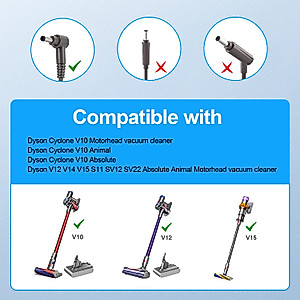 Charger for Dyson V10 V12 V15 SV12 SV22 Absolute Animal Motorhead Cordless Vacuum Cleaner 30.45V 1.1A Power Supply Adapter Charging Cord