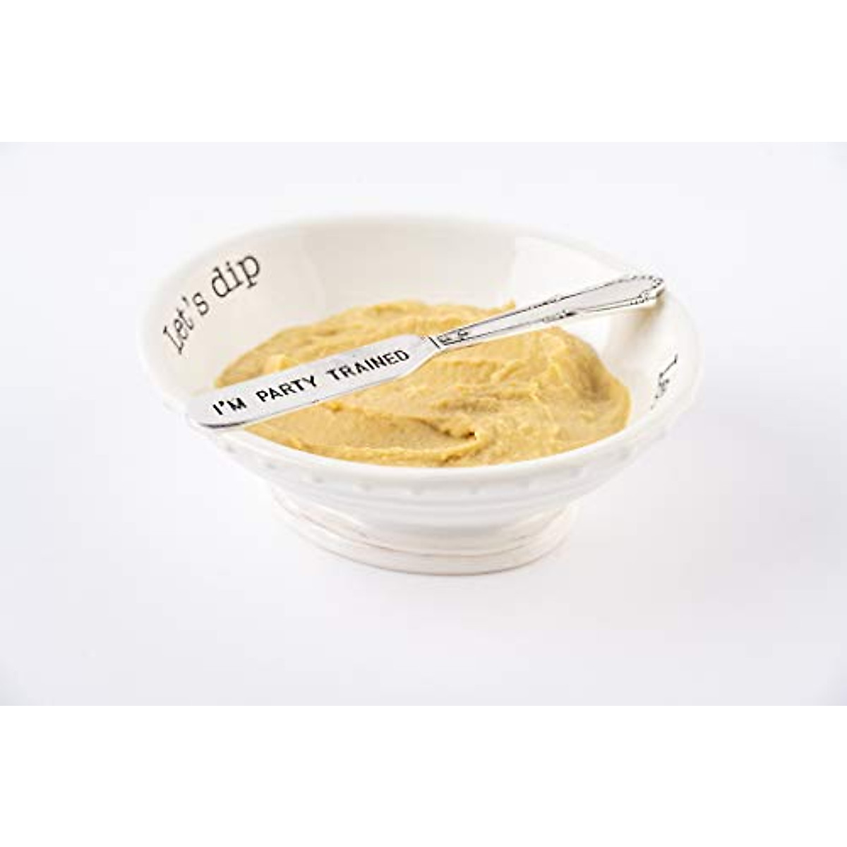 Mud Pie Circa Lets Dip Set, White 2" x 6"