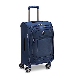 DELSEY Paris Helium DLX Softside Expandable Luggage with Spinner Wheels, Navy Blue, Carry on 20 Inch