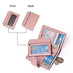 BOSTANTEN Product Image Women Leather Handbag Designer Top Handle Satchel Shoulder Bags Crossbody Purses Pink and Women Leather Wallet RFID Blocking Small Bifold Zipper Pocket Wallet Card Case Purse