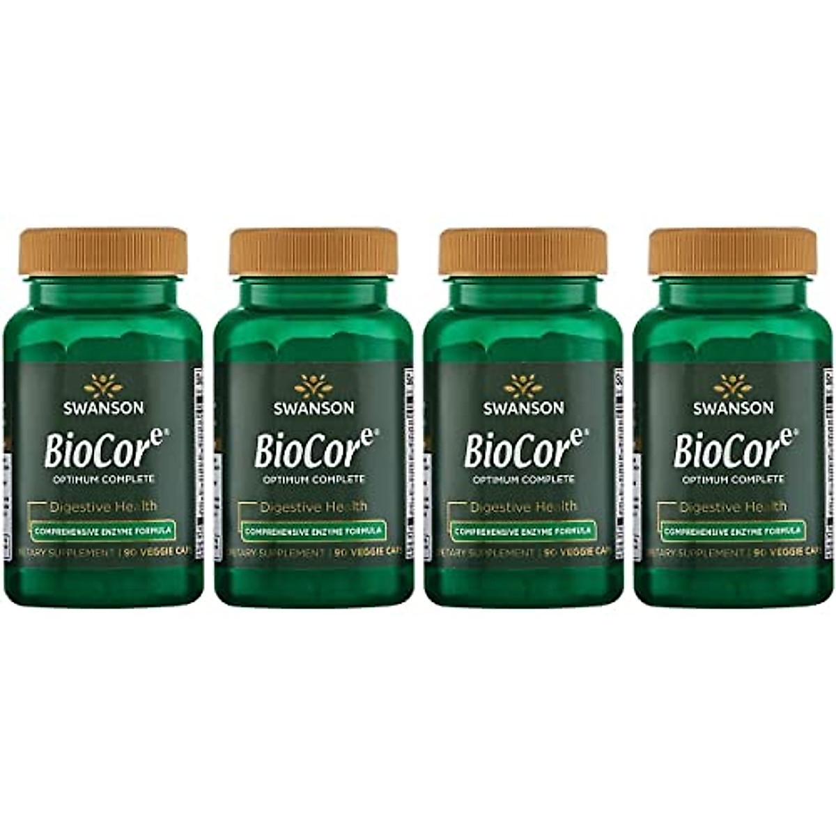 Swanson Biocore Optimum Complete Ultimate Full Spectrum Enzymes 90 Veg Capsules (4 Pack)