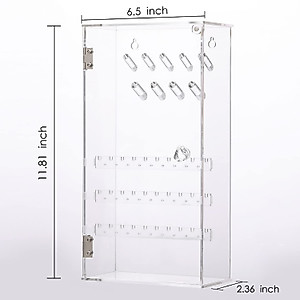 Dankeit Earring Display Stands,Acrylic Jewelry Organizer Box,Dust-proof Earring Rack Holder with 27 Holes and 8 Hanging Bars,5-Tier Jewelry Holder for Earrings,Necklaces,Bracelets,Rings,Clear