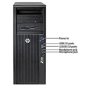 HP Z420 Workstation, Quad Core Xeon CPU upto 3.8GHz CPU, 16GB DDR3 RAM, New 240GB SSD & New 1TB HDD, Windows 10 Pro, USB 3.0, Nvidia Quadro 2000 1GB Video Card, WiFi (Renewed)