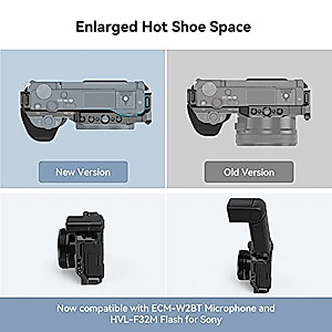 SMALLRIG ZV-E10 Cage with Silicone Handle and Built-in Threaded Holes, Cold Shoe and Quick Release Plate for Sony ZV-E10-3538
