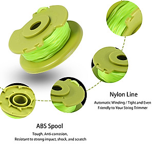 A ANLEOLIFE .080in Twisted Line Spool #AC80RL3 for RYOBI Cordless Auto-Feed String Trimmers 18v 24v and 40,11ft-Long (12 Spools & 2 Cap)