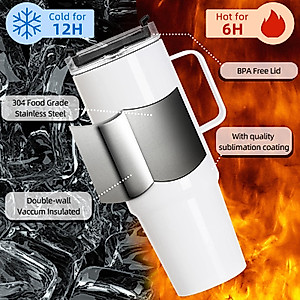 XccMe 30 oz Sublimation Tumbler Blank with Handle,4 Pack Stainless Steel Travel Tumbler with Leakproof Lid and Stainless Straw,Double Wall Insulated Coffee Mugs with Rubber bottoms