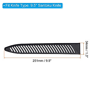 PATIKIL PP Safety Knife Cover Sleeves for 9.5" Carving Knife, 2 Pack Knives Edge Guard Blade Protector Universal Knife Sheath for Kitchen, Black