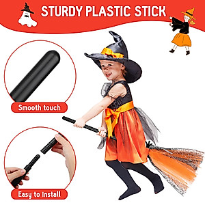 Abaodam Halloween Witch Broom Plastic Witch Broomstick Props Net Wizard Flying Broom Props for Halloween Costume Cosplay