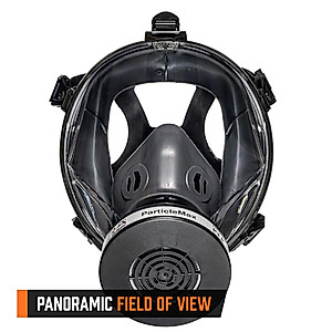 MIRA Safety CM-I01 Full-Face Industrial-Grade Gas Mask with 40mm NATO Filter Compatibility and Advanced Valve Design (Black)