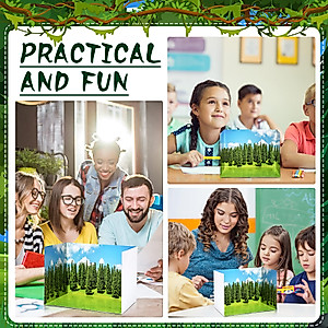 Trandraft 5 Pcs Diorama Kit Habitat Project Supplies with Double Sided Tapes Diorama Box for Display DIY Dollhouse Room, Jungle Style, 11.8 x 8.7 x 8.3 Inch