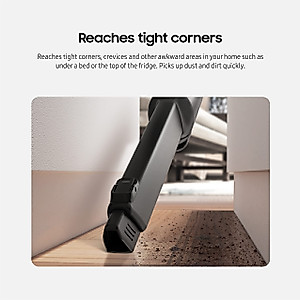 SAMSUNG Long Reach Crevice Tool, Vacuuming Attachment Part for Jet 75 Complete Cordless Stick Vacuum Cleaner, Black Chrometal Solid,Gray