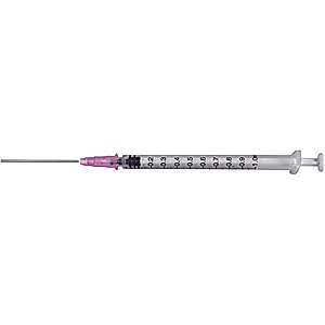 Duda Energy SyringeBox001 Industrial Syringes with 18G x 1-1/2" Blunt Tip Fill Needle and Plastic Cover, 1 mL (Pack of 100)