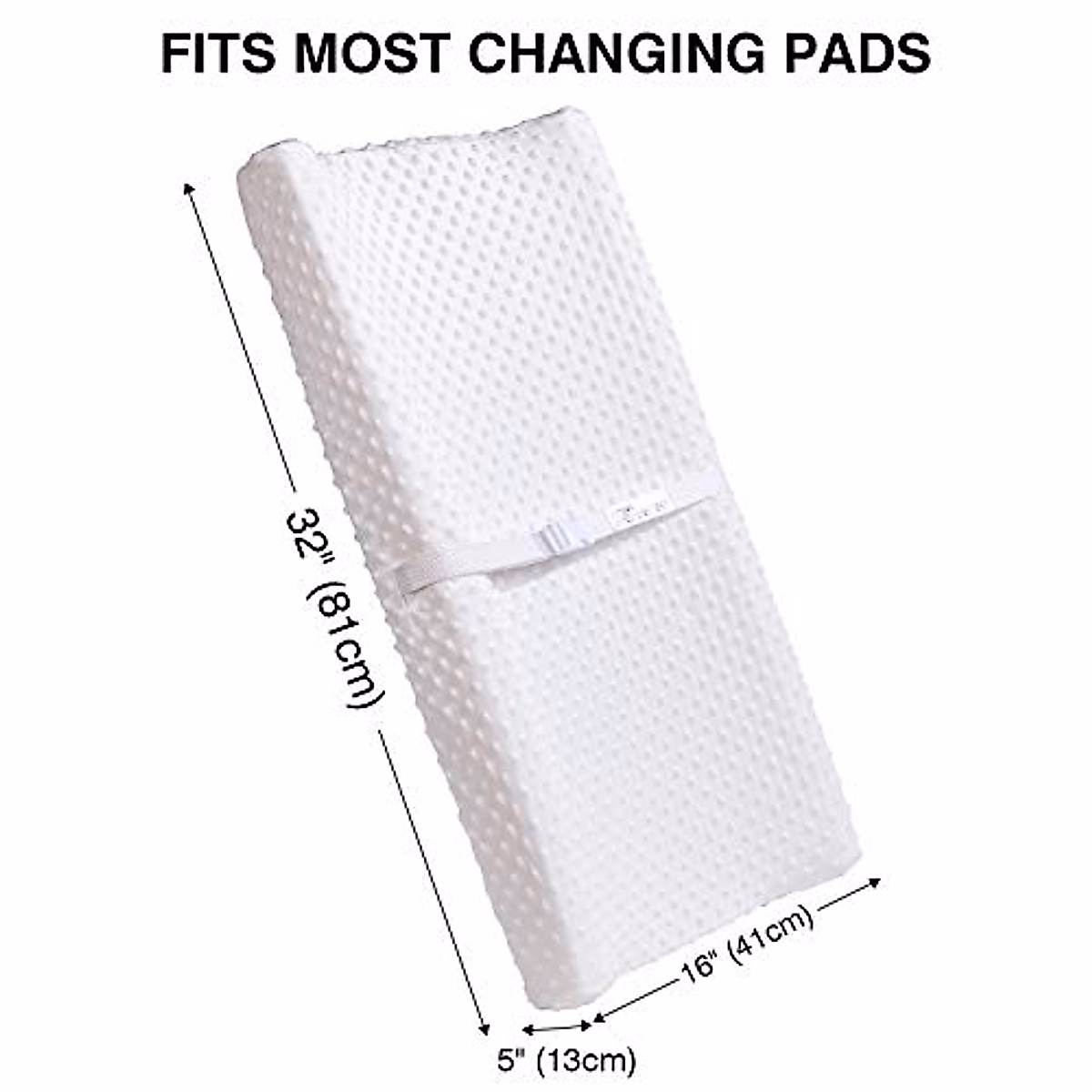 Changing Table Pad Covers AceMommy Ultra Soft Minky Dots Plush Changing Table Covers Breathable Changing Table Sheets Wipeable Diaper Changing Pad Cover for Infants Baby Boy Baby Girl White (2 Pack)