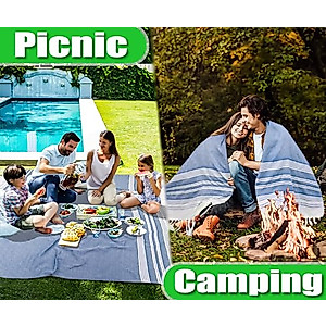 Yongoes Blue Throw Blanket Bedroom Decoration Living Room Accessories Sofa Couch Cover Chair Apartment Essential Home Finds Navy House Goods Nautical Shark Lake House Kids Teen Boy Nursery Decoration